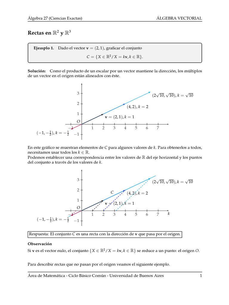 Rectas, Operaciones e Interseccion de Rectas en R2 y R3 | PDF ...