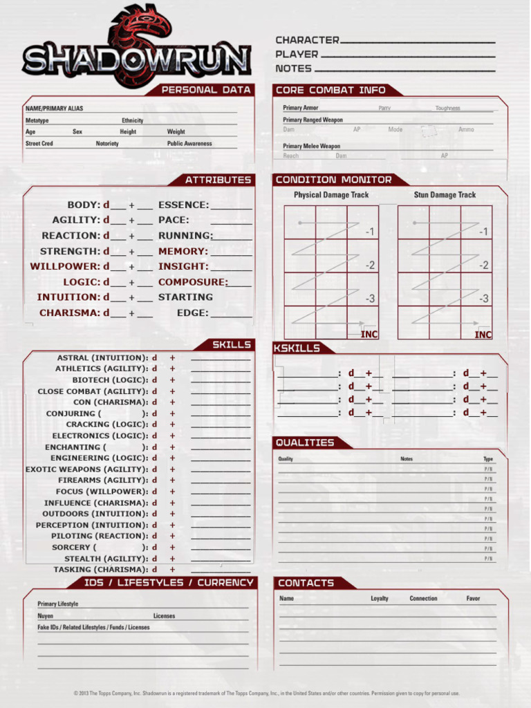 Character Sheet Savage Worlds | PDF