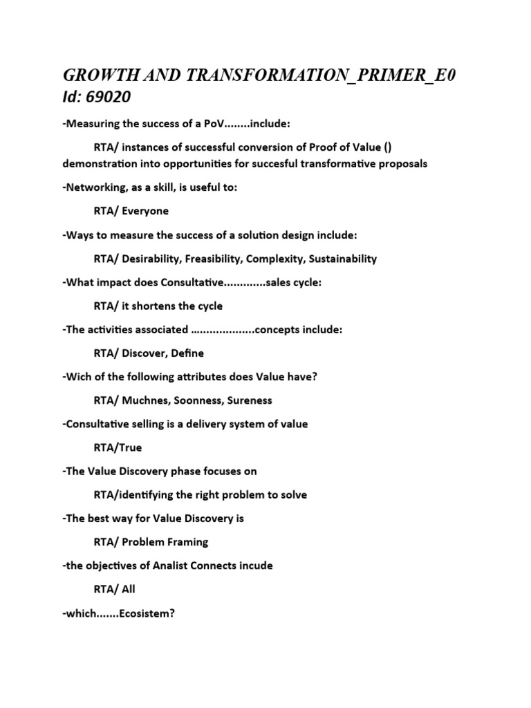 Growth and Transformation - Primer - E0 | PDF