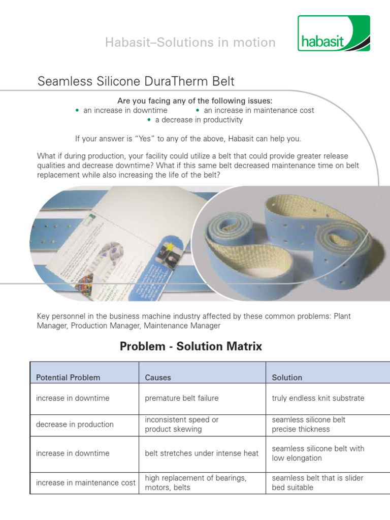 DuraTherm - PR - Prod Release | PDF | Belt (Mechanical) | Silicone
