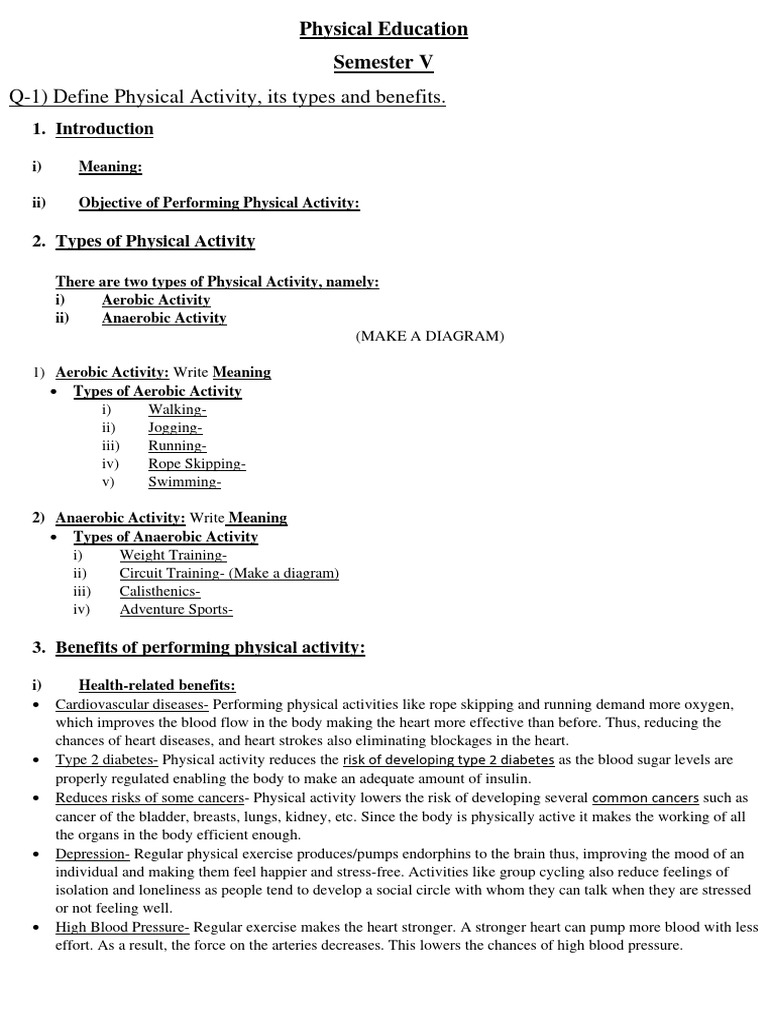 Physical Education Sem 5 Final | PDF