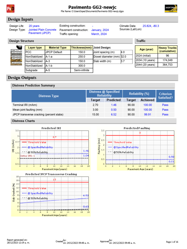 Pavimento GG2 Pavimento 15cm Espaciamiento 4m | PDF | Axle | Young's Modulus