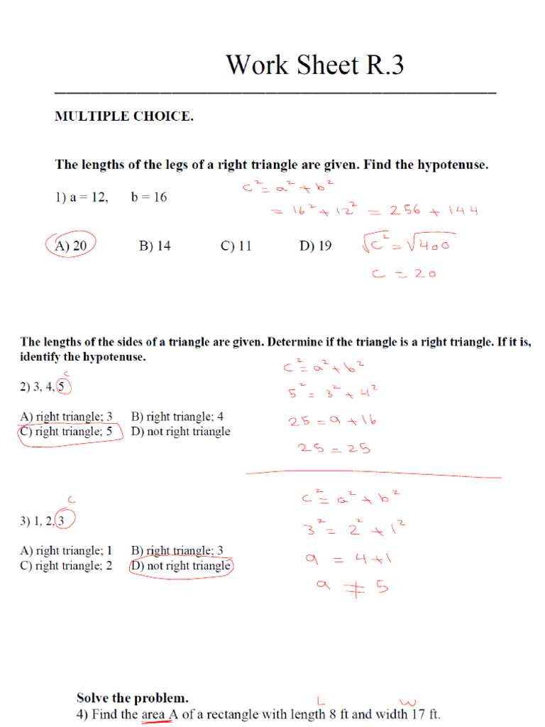 Worksheet R3 +answer Key-1 | PDF