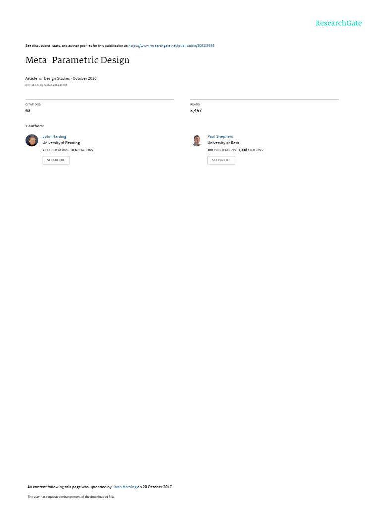 Meta Parametric - Design Preprint | PDF | Conceptual Model | Evolution