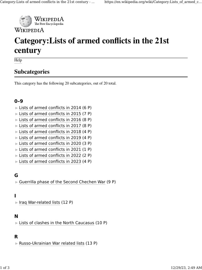 21st Century Armed Conflicts Lists | PDF | Military | Conflicts