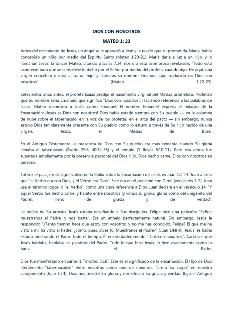 Dios Con Nosotros | PDF