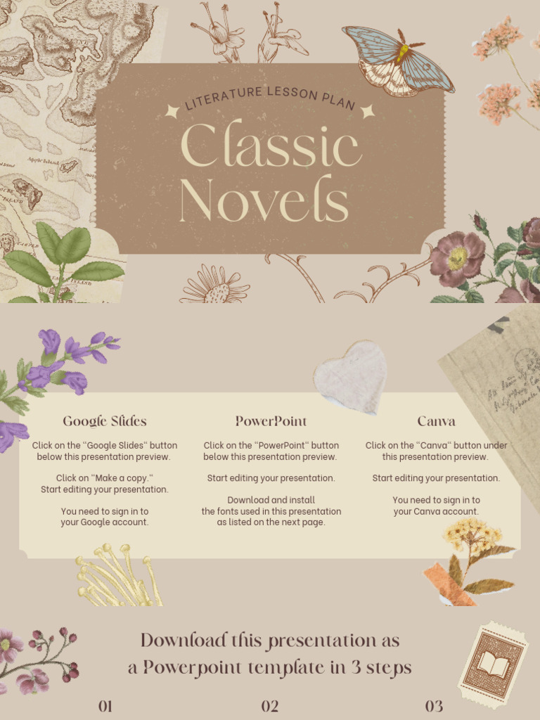 Copia de Beige and Brown Vintage Scrapbook Literature Lesson Plan ...