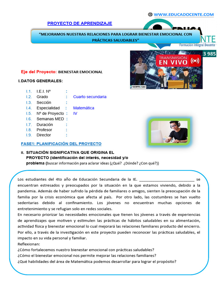 Proyecto de Aprendizaje | PDF
