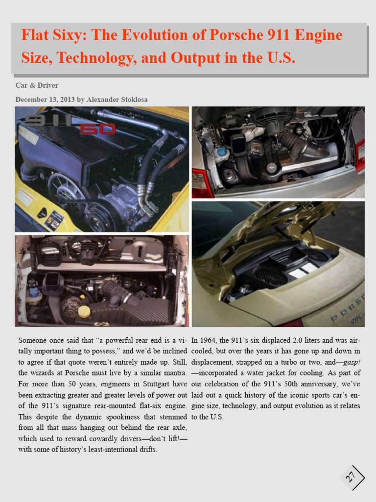 Evolution of The 911 Engine | PDF