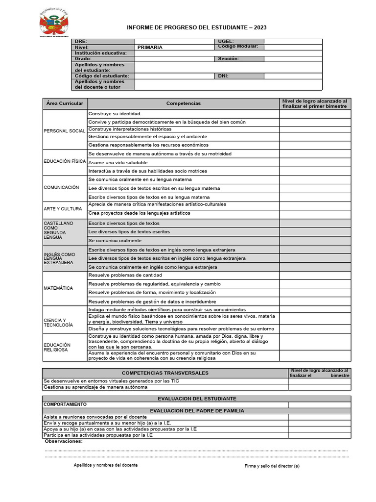 Informe de Progreso | PDF | Crecimiento personal y profesional