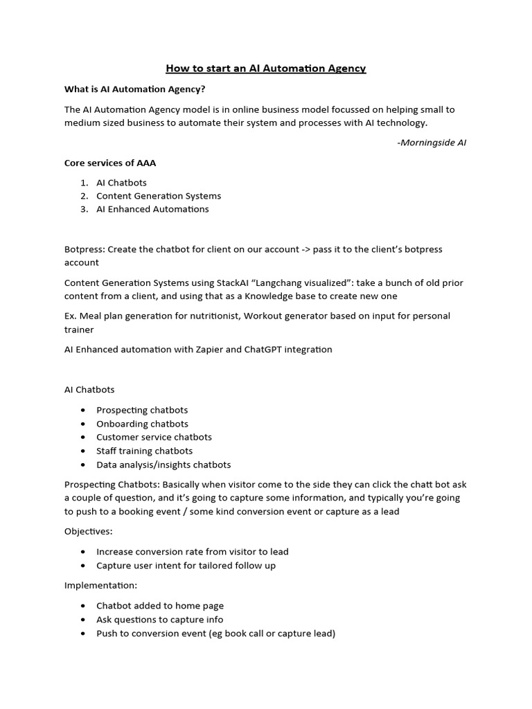 How To Start An AI Automation Agency | PDF How To Start An AI Automation Agency | PDF
