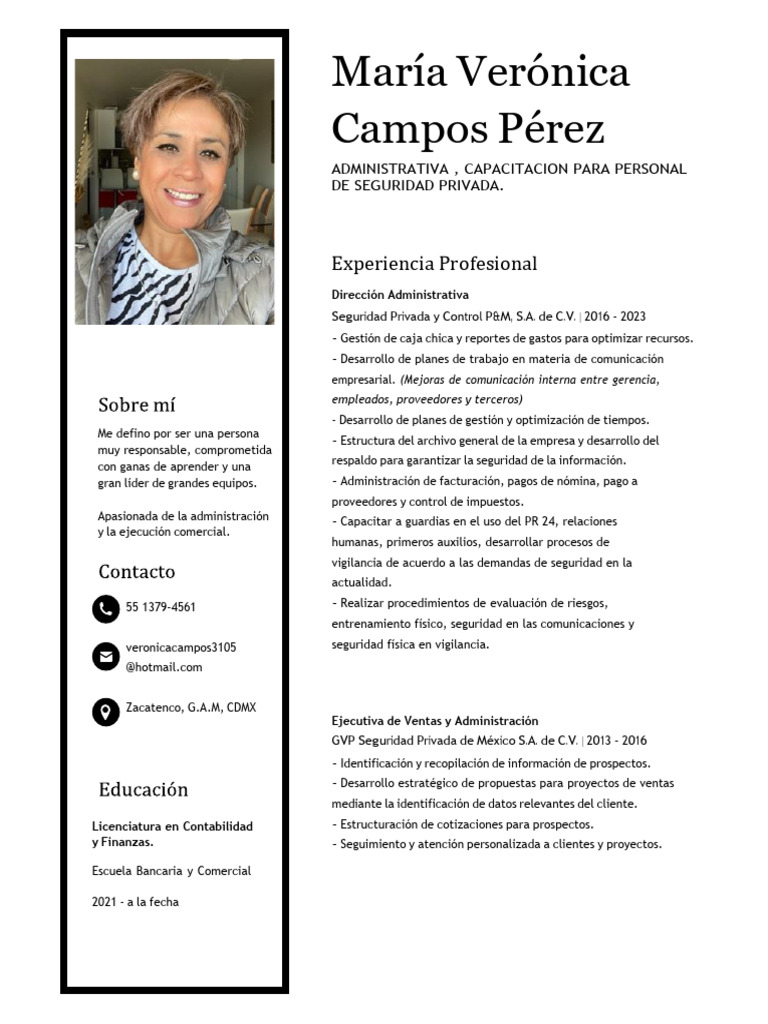 CV - Verónica-Campos - Srita Irma | PDF | Enseñando | Business