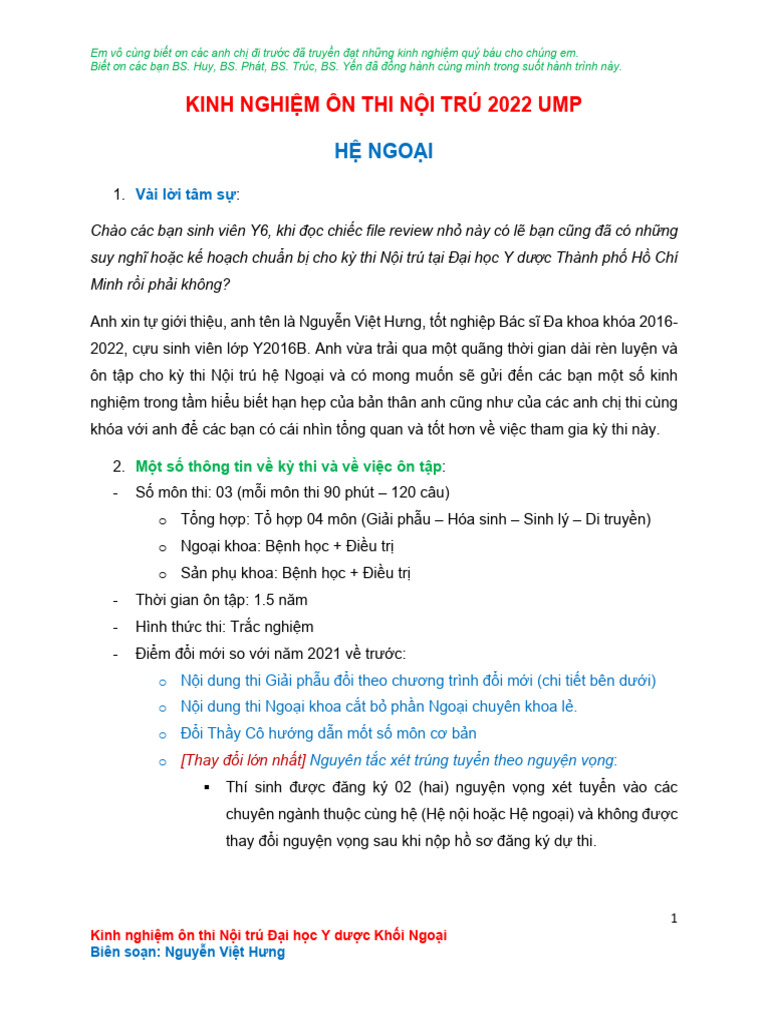 Kinh nghiệm ôn thi NT YDS - NVH | PDF