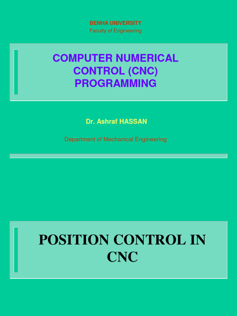 Position Control in CNC | PDF | Numerical Control | Electric Motor