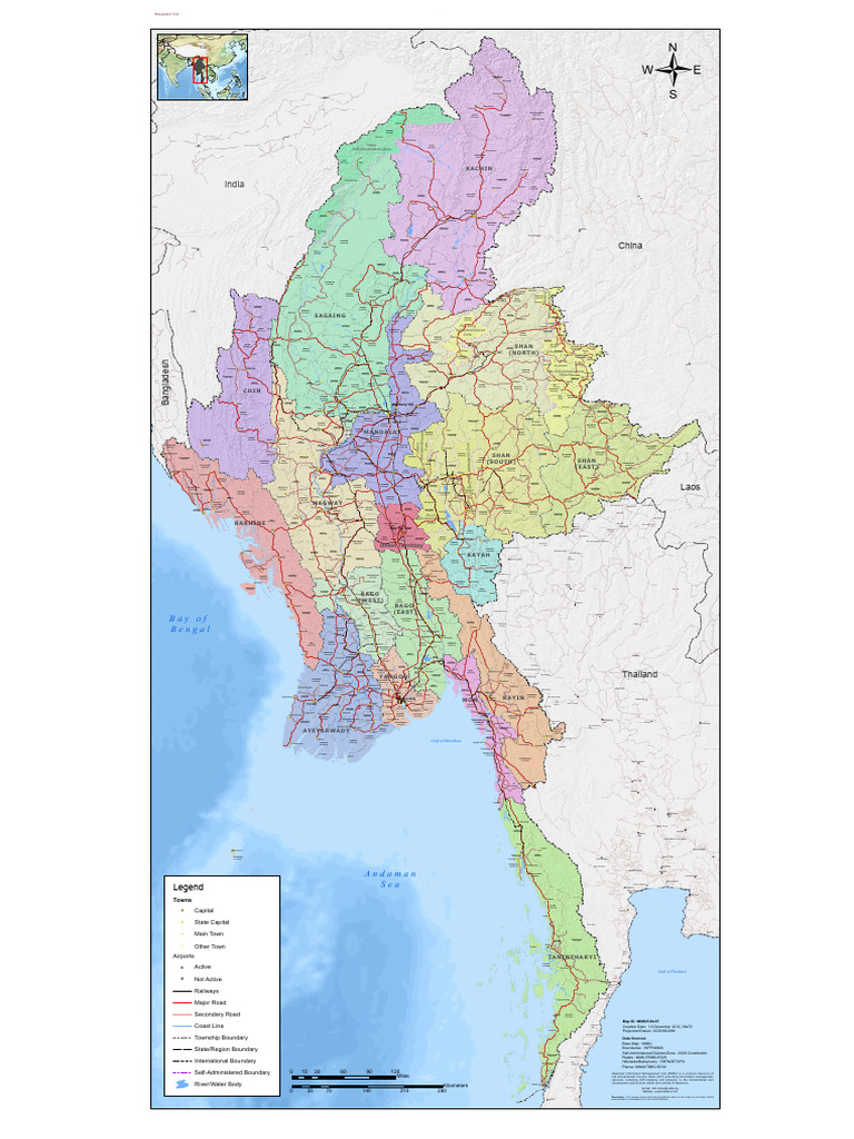 Myanmar Country Map | Download Free PDF | Myanmar