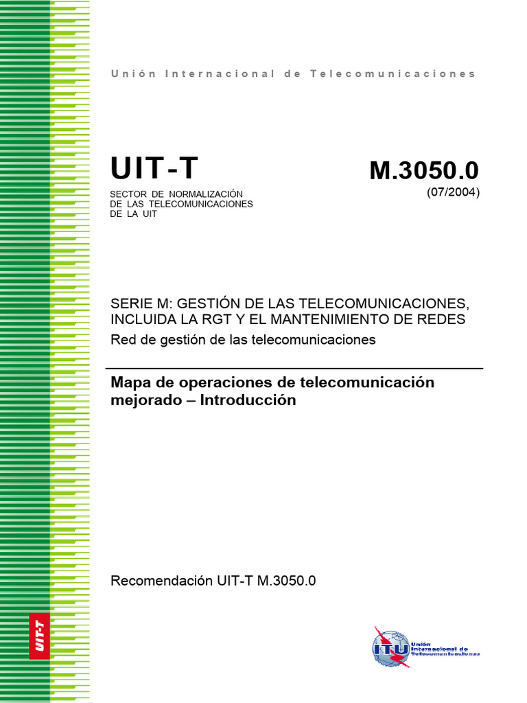 Uit-T: Mapa de Operaciones de Telecomunicación Mejorado - Introducción ...