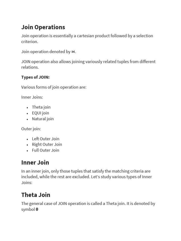 Join Operations | PDF