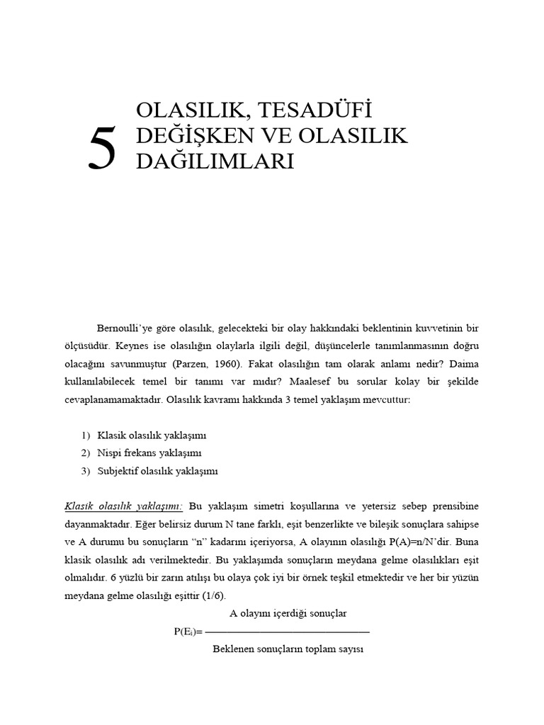 5.olasilik Ve Olasilik Dağilimlari | PDF