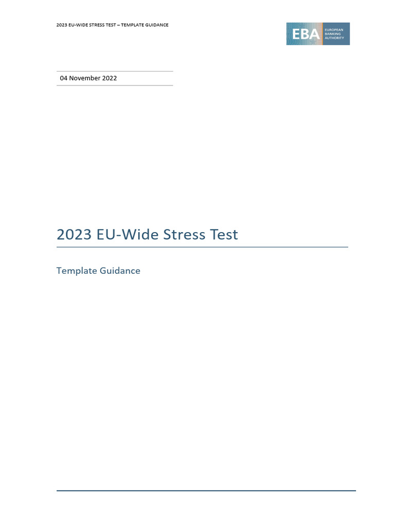 2023 EU-wide Stress Test - Template Guidance | PDF | Credit Risk ...