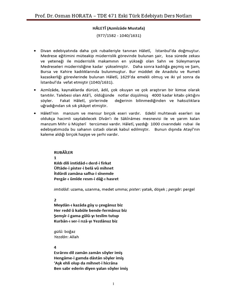 Tde 471 12. Hafta Sunusu - O. Horata | PDF