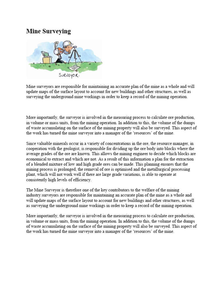 Mine Surveying | PDF