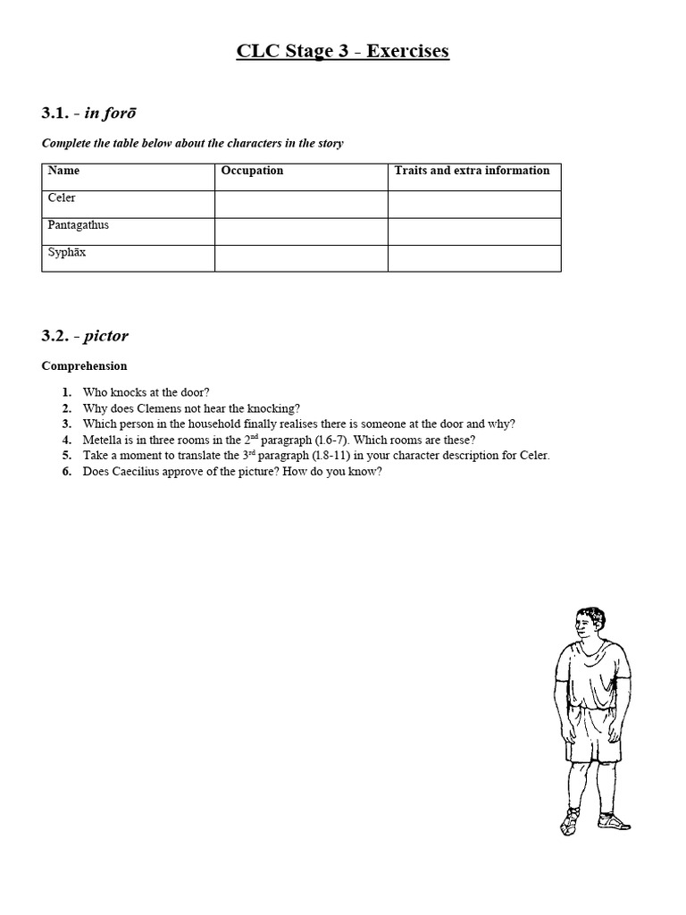 CLC Stage 3 Exercises (Including Town of Pompeii Questions) | PDF
