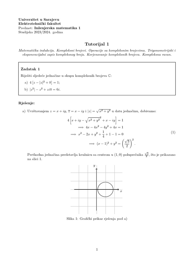 IM1 Tutorijal 1 2023 2024 | PDF
