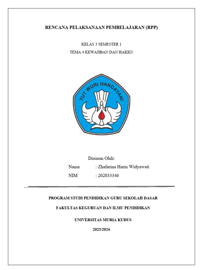 RPP Kls 3 Tema 4 | PDF