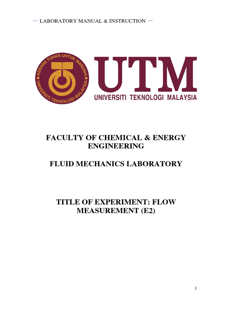 E2 Lab Sheet Flow Measurement | PDF
