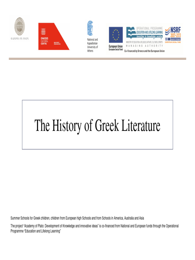The History of Greek Literature The History of Greek Literature | PDF ...