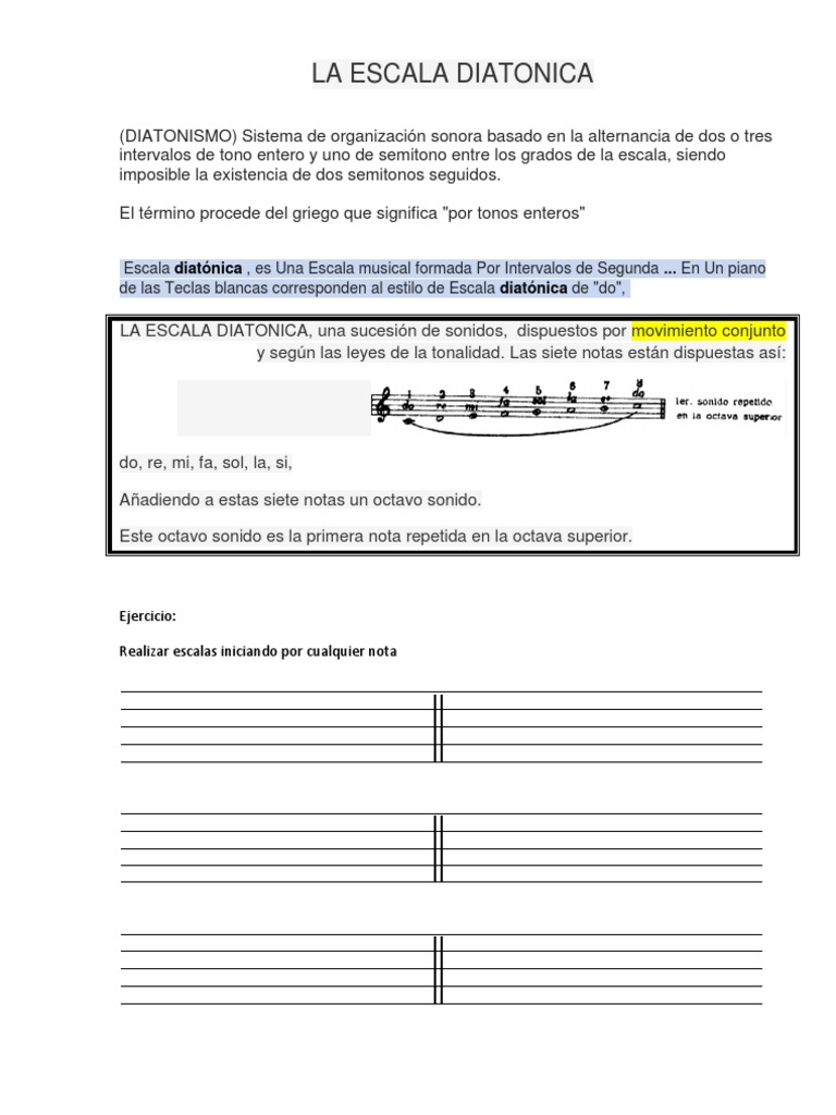 La Escala Diatonica | PDF | Escala (música) | Musicología
