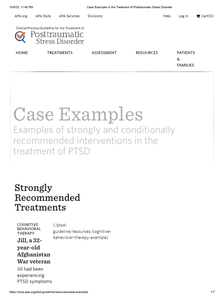 Case Examples in The Treatment of Posttraumatic Stress Disorder | PDF | American Psychological ...