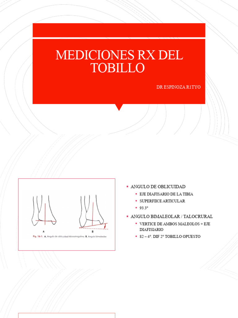 Mediciones RX Del Tobillo | PDF | Tobillo | Sistema esquelético