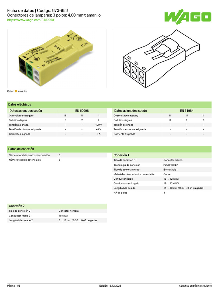 WAGO 873-953es MX | PDF | Ingenieria Eléctrica | Electricidad