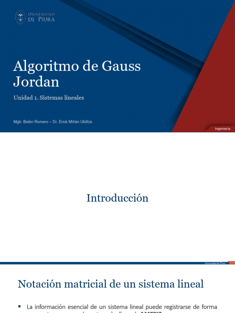 Algoritmo de Gauss Jordan | PDF | Sistema de ecuaciones lineales | Matriz (Matemáticas)
