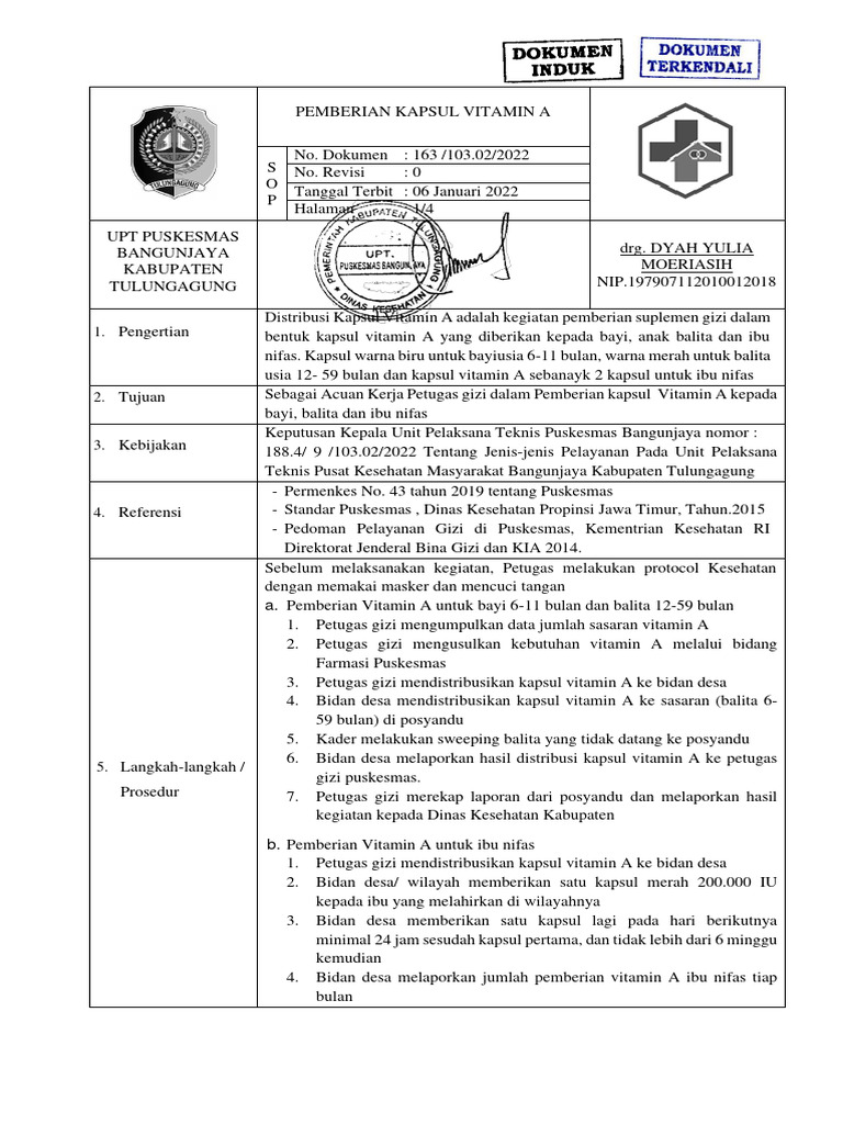 Sop Pemberian Vit A | PDF
