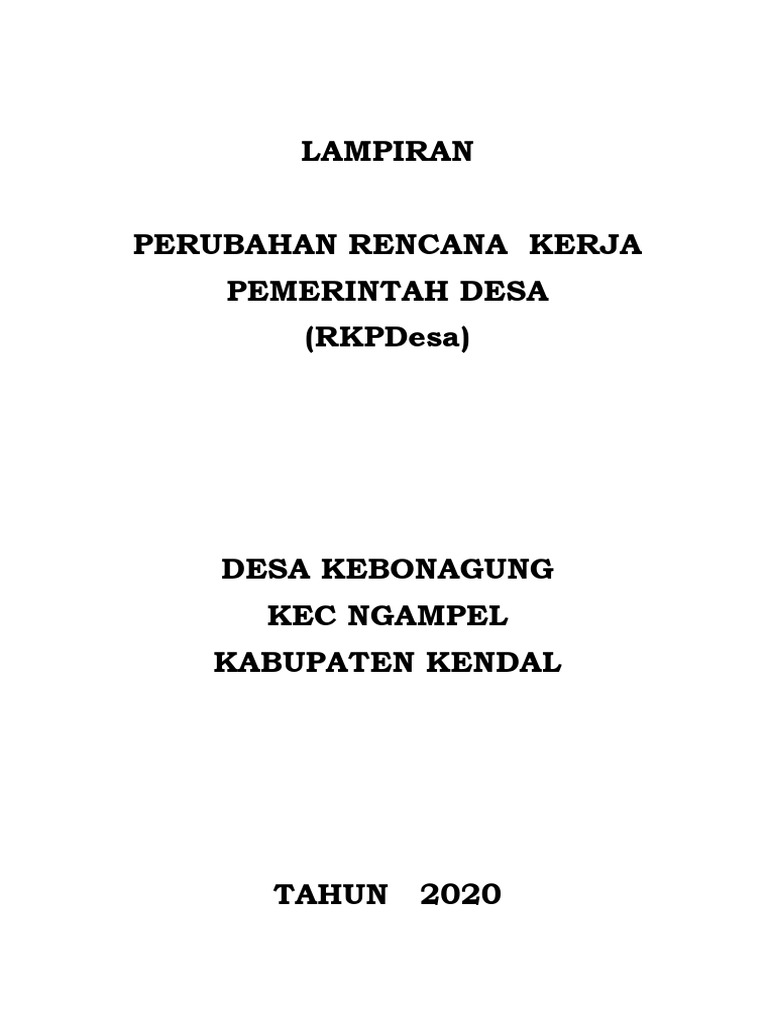 Perubahan RKPDesa Kebonagung 2020 | PDF | Teknologi & Rekayasa