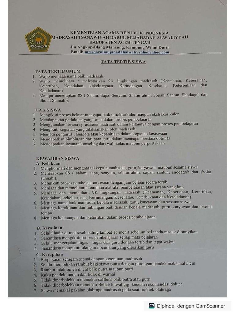 RKM Tata Tertib Siswa - Compressed | PDF