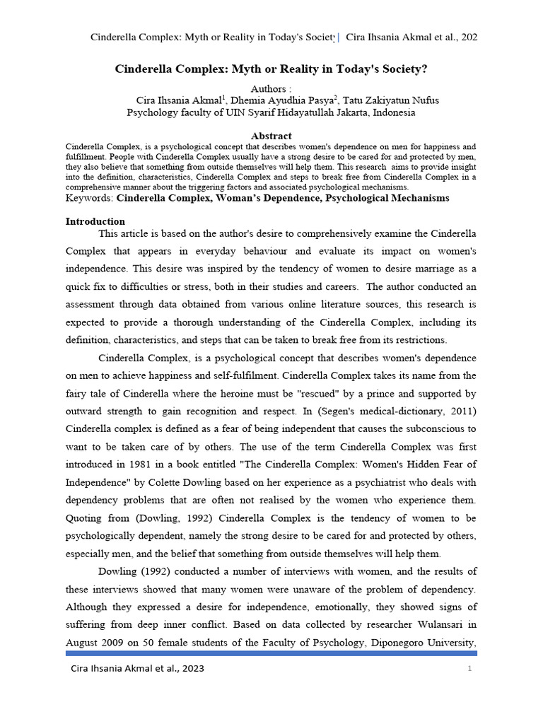 Understanding Cinderella Complex | PDF