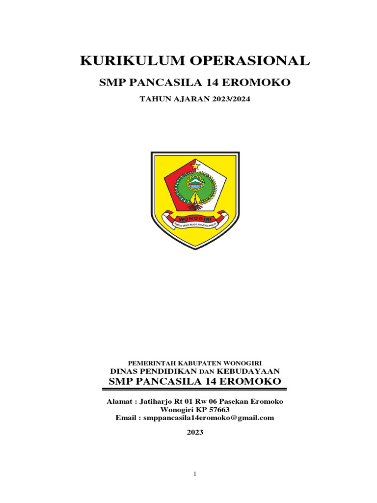 Cover KOSP Kurikulum Merdeka SMP | PDF