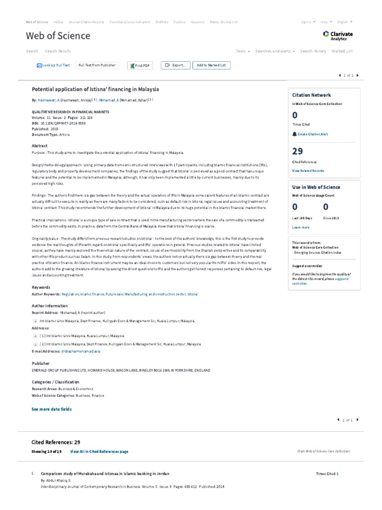 Istisna' Financing in Malaysia | PDF | Islamic Banking And Finance ...