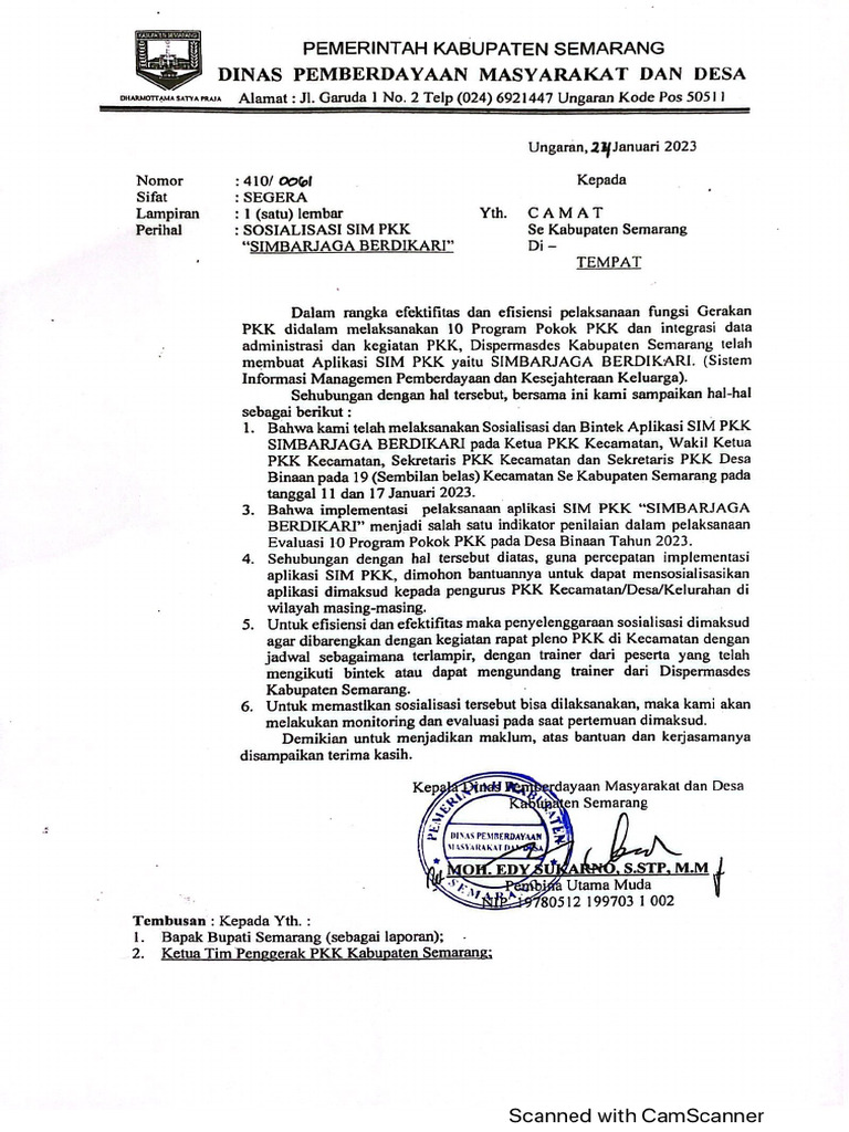 Bintek Aplikasi SIM PKK | PDF