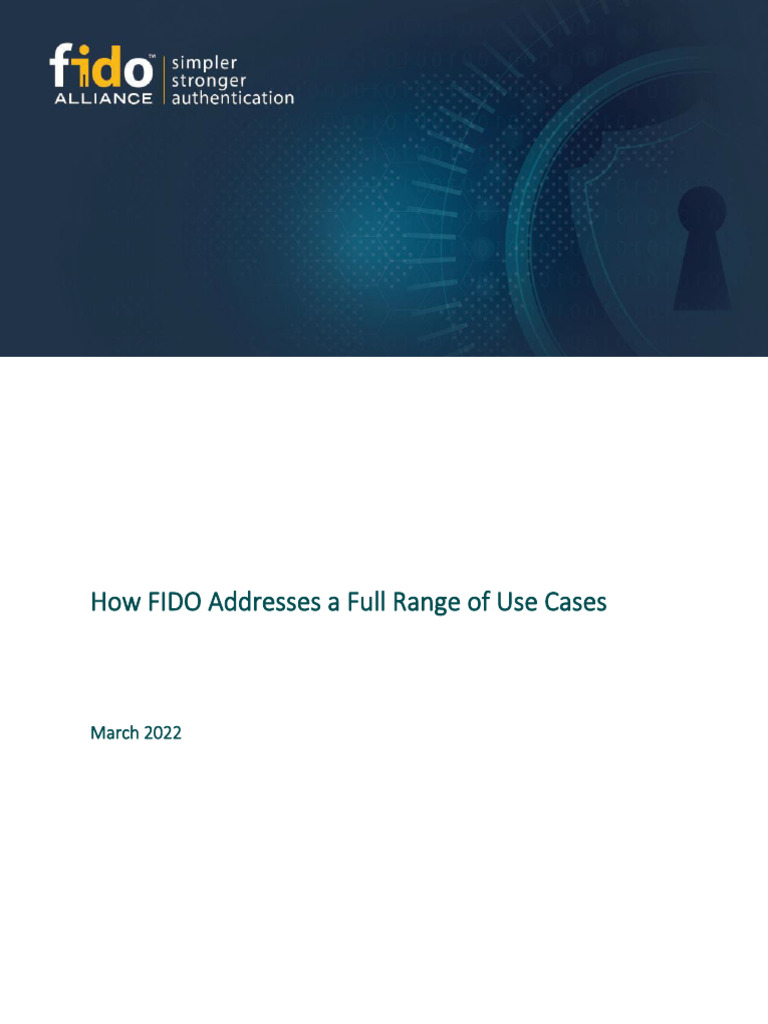 How FIDO Addresses A Full Range of Use Cases March24 | PDF | Authentication | Password