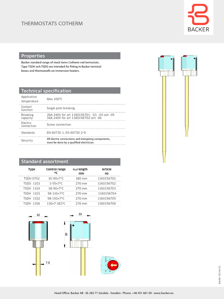 Thermostats Cotherm | PDF