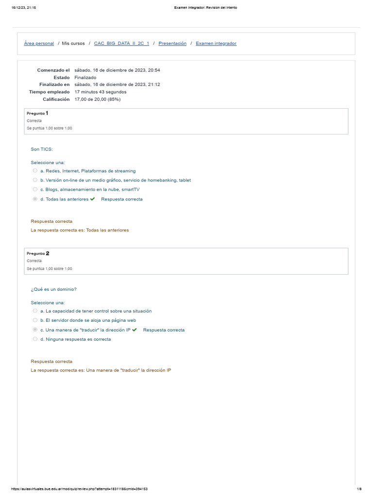 Examen Integrador - Revisión Del Intento-1 | PDF