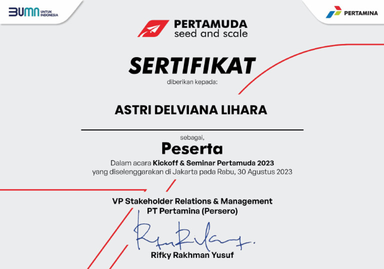 E Sertifikat Kick Off Seminar Petamuda 2023 Pdf