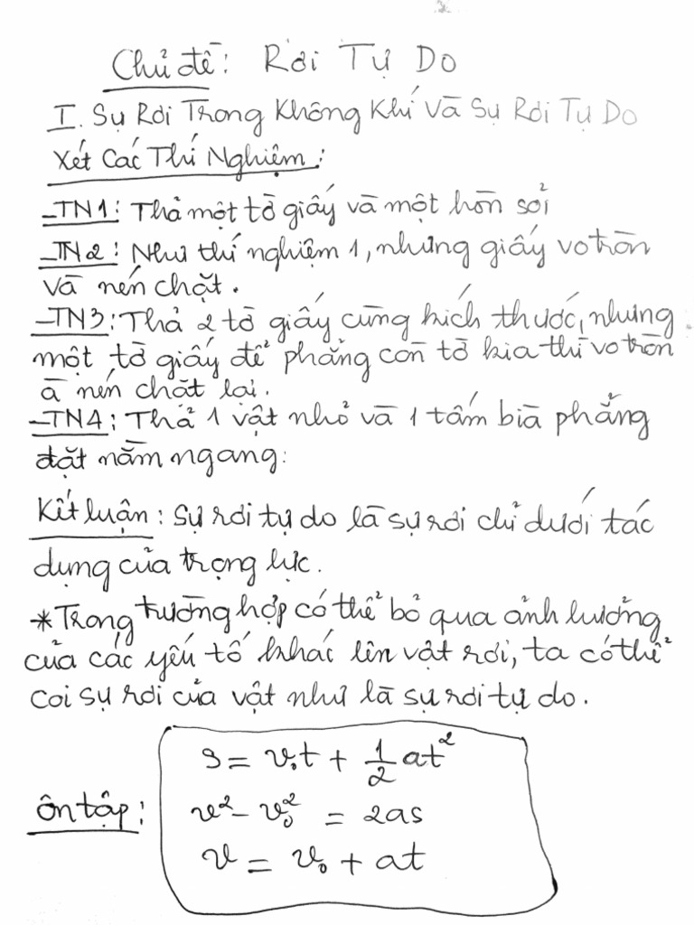 Rơi T Do L P 10 | PDF