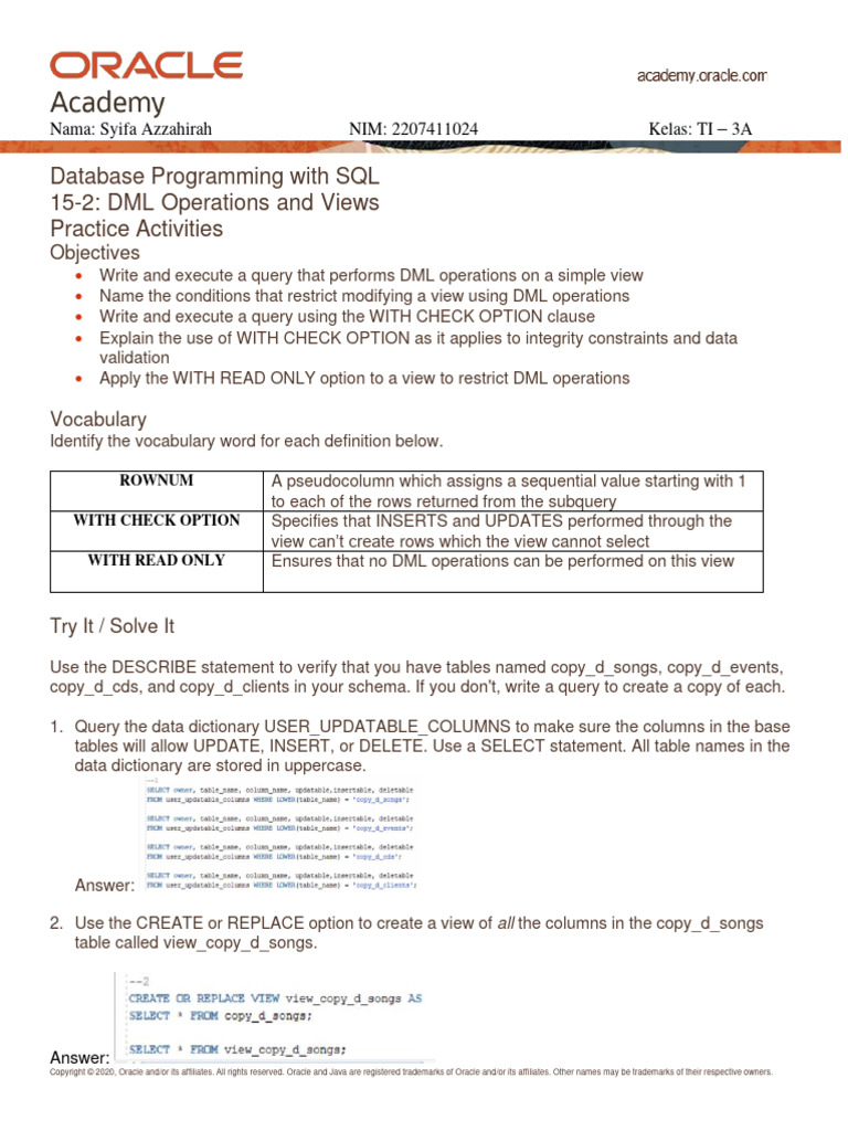 DP 15 2 Practice DONE | PDF | Technological Singularity | Table (Database)