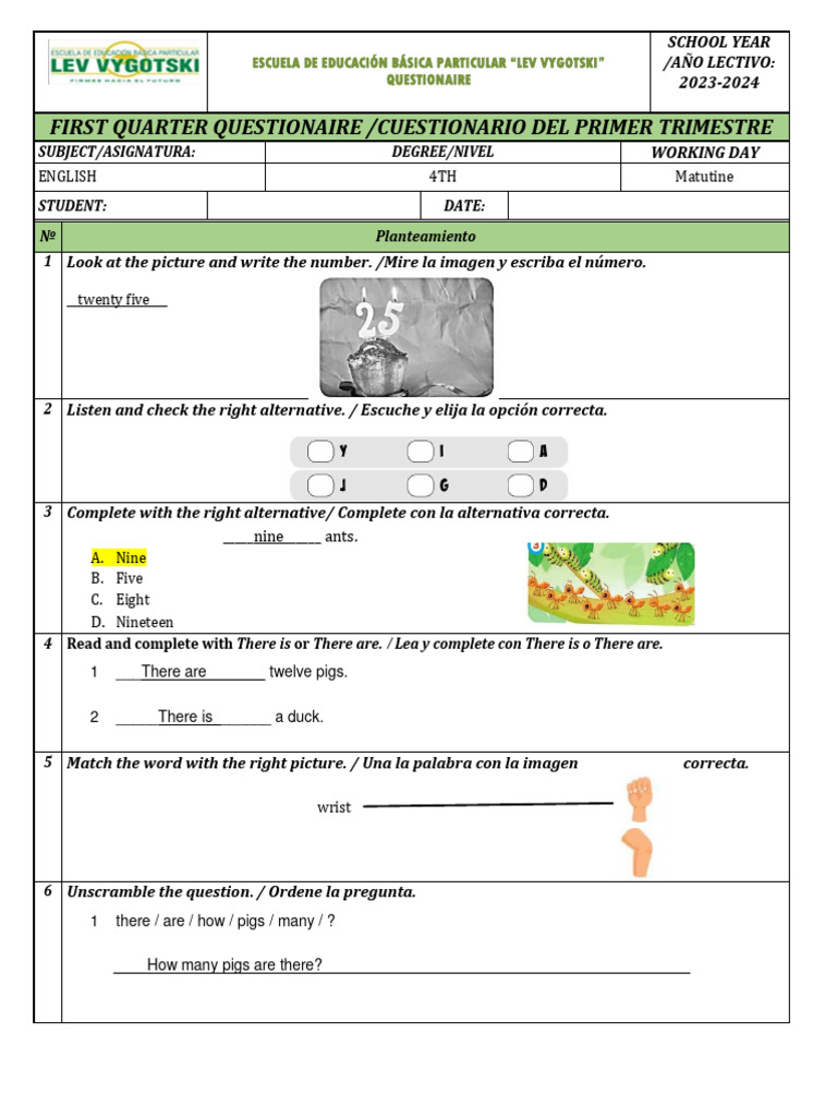 4TH Questionaire | PDF