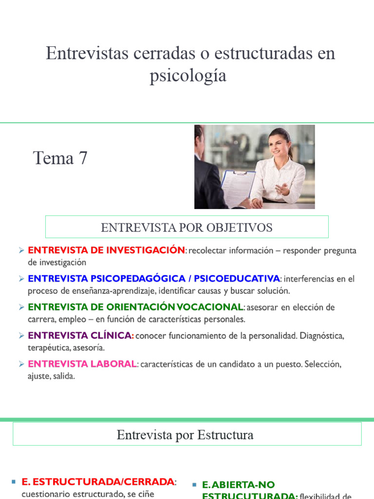 Tema 7 Entrevista Cerrada | PDF